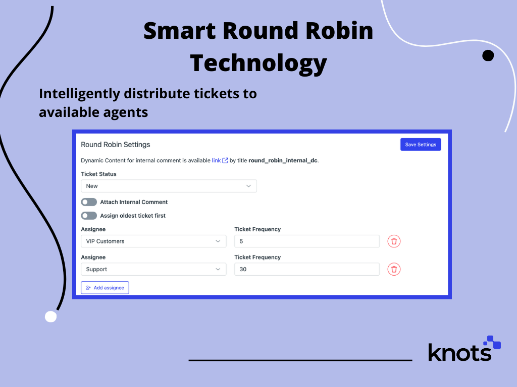 Round Robin Assignment by Knots App Integration with Zendesk Support